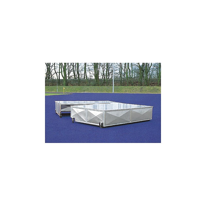 Movable cover for pole vault and high jump mats