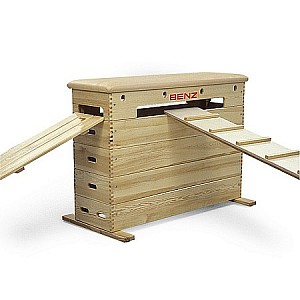 Vaulting box 4 pieces with special recesses Colour beige Cover Bovine ...